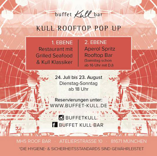 buffet Kull bar Rooftop Pop Up auf zwei Ebenen vom 24.07.-23.08.2020 ...