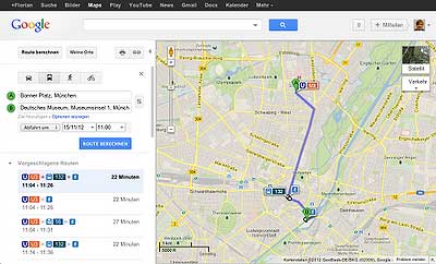 Google Transit jetzt auch für München. Kooperation MVG und Google ...